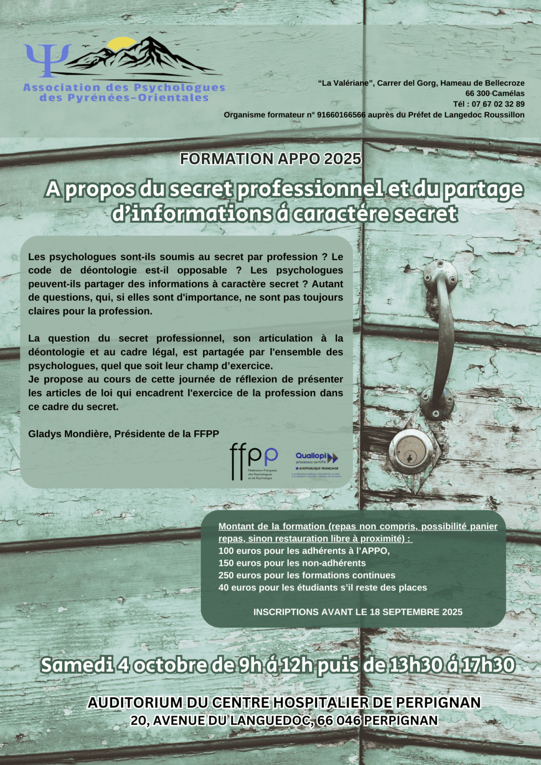 FORMATION APPO 2025 - A propos du secret professionnel et du partage d’informations à caractère ...